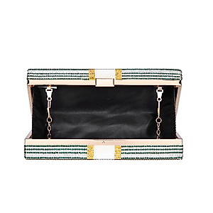 Covelin Dollar Clutch Purse for Women from, Rhinestone Evening Handbag Money Bag Green