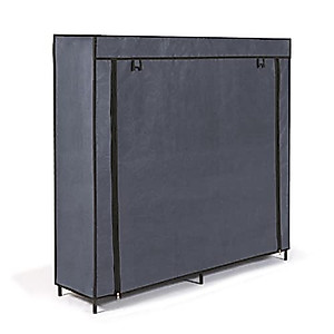 Meerveil Shoe Rack 7 Tier Canvas,Shoe Cabinet,Shoe Rack Standing for Living Room,Hallway,Shoes Storage Organizer for 36 Pair of Shoes with Dustproof Cover,110cm*115cm*30cm,Grey