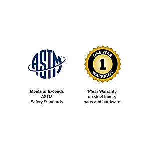 Sportspower Super Lights Metal Swing Set with LED Swing Seats, 2 Person Glider and 5ft Slide, 500lb Capacity, Light Grey and Blue