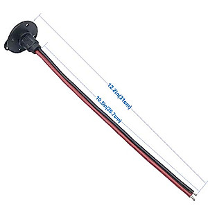 COMeap (2-Pack) SAE Power Socket Sidewall Port Flush-Mountable Connector Cable with Waterproof Cap for Motorcycle Generator Solar Panel 12-inch(30.5cm)