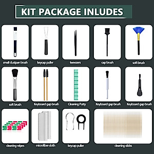 Keyboard Cleaner kit,Computer Cleaning kit,Mechanical Keyboard Cleaning kit,Anti-Static Brush,Small Cleaning Brush, Cleaning kit Compatible Laptop/PC/Computer/Keyboard/Laptop/Camera/Phone/Earbud