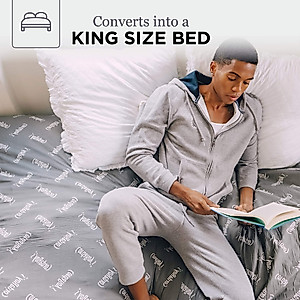 CordaRoy's Faux Fur Bean Bag Chair, Convertible Chair Folds from Bean Bag to Lounger, As Seen on Shark Tank, Black - King Size