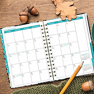 Ymumuda 2023 Planner, Weekly Monthly Planner 2023, 12 Months, JAN.2023 - DEC.2023, 8.4"×6", Spiral Planner Notebook with Stickers, Elastic Closure, Inner Pocket, Coated Tabs, Blue Embroidery Floral