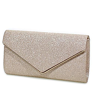 Mansherry Evening Bag Clutch Purses for Women, Ladies Sparkling Party Handbag Wedding Bag Purse Champagne
