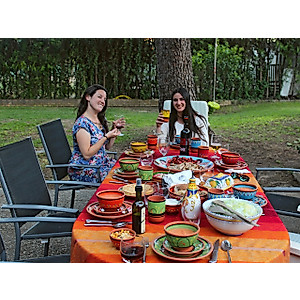 Canyon Cactus Ceramics Spanish Terracotta Set Of 3 Small Dipping Bowls, Blue