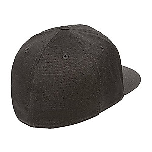 Flexfit Original Blank Flatbill Premium Fitted 210 Hat Cap Flex Fit Flat Bill Large/Xlarge - Black