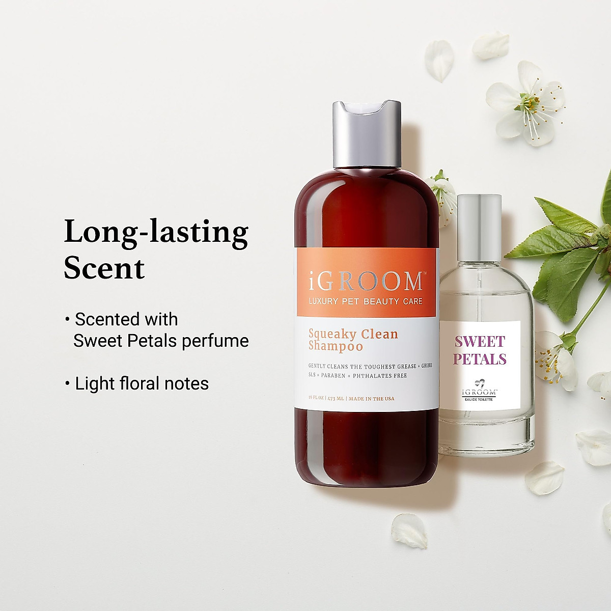 iGroom Squeaky Clean Dog Shampoo, Luxury Pet Beauty Care, Intense Cleaning Power, Chamomile Extracts Sooth Skin, Made in USA (1 GAL)