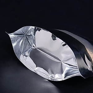 50 Pcs Mylar Bags for Food Storage with Clear Window 1 Gallon 10x14 Inches for Long Term Food Storage