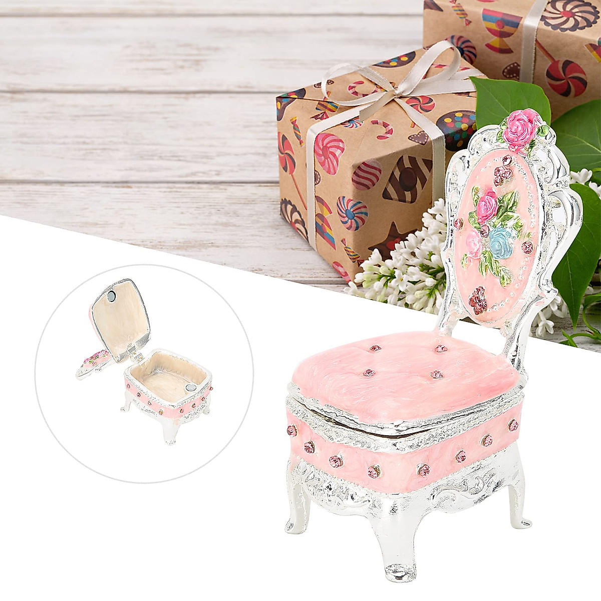 Ladieshow Jewelry Box, Necklace Earring Organizer Mini Openable Couch Jewelry Storager Sofa Shaped Case Dollhouse Jewelry Decorative Box Keepsake Gift Box (2.91 x 1.38 x 1.22inch)