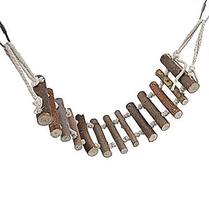 Birds Wood Ladder Toy, Multifunction Pet Birds Wood Ladder Bridge Toy Birds Swing Bridge Training Toys for Lovebirds Parakeets Parrots African Grey Cockatiel