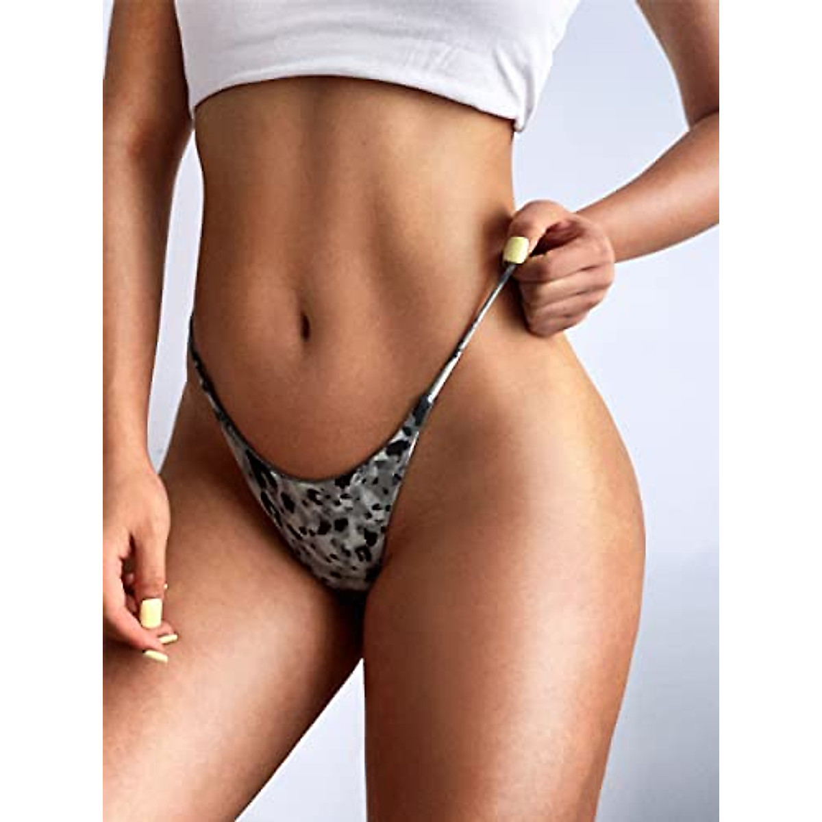 Aogda Thong for Women Cotton Underwear Low Rise Panties Woman G-String Thongs（Medium）