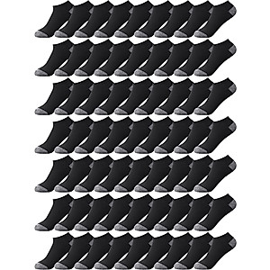 Foaincore 60 Pairs Mens Ankle Socks Athletic Low Cut Socks No Show Cushion Socks Comfort Breathable Casual Mens Running Socks (Black and Gray)