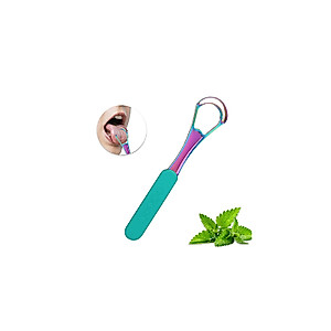 Tongue Scraper - Bad Breath Solution for Adults and Kids, Stainless Steel Tongue Cleaners with Dual Scraping Heads & Antiskid Grip, Easy to Hold & Clean, Fresher Breath Oral Care