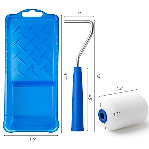 Mister Rui Foam Paint Roller, 2 Inch Mini Paint Roller Kit 10 Pack, Touch Up Small Paint Roller for Painting Wall, Door, Cabinet