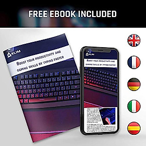 KLIM Light V2 Rechargeable Wireless Keyboard - New Version 2024 - Slim Durable Ergonomic - Backlit Wireless Gaming Keyboard for Laptop PC Mac PS4 PS5 Xbox One - Long-Lasting Built-in Battery