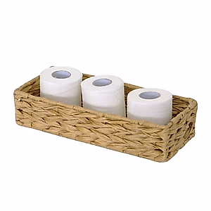 Toilet Paper Basket Bathroom Box,Toilet Paper Holder Stand Weave Basket for Toilet Tank Top Bathroom Kitchen Office Storage Organizer