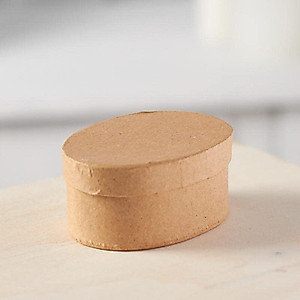 Factory Direct Craft Pack of 24 Paper Mache Oval Boxes - Small Premade Blank Cardboard Boxes with Lids to Paint, Decoupage, and Decorate for Favors, Gifts, Jewelry, and Crafts (3-1/2" x 2-1/2")