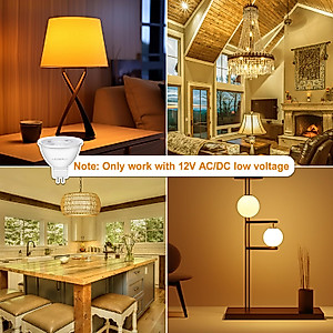 MR16 LED Bulb, 5W=50W, Non-Dimmable, 2700K Warm White, 470LM, AC/DC 12V Spotlight Bulb, GU5.3, No-Flicker, for Landscape, Recessed, Track Lighting, 6 Pack