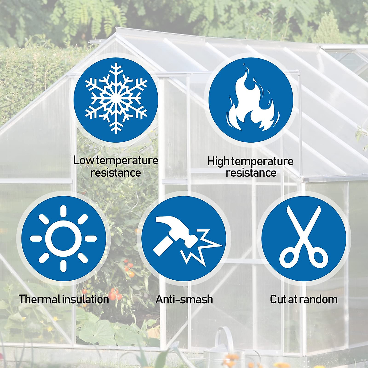 Kirumie 5 Pieces 4' x 2' x 0.32'' Polycarbonate Greenhouse Panels Twin-Wall Polycarbonate Sheet Waterproof UV Protected Reinforced Clear Sheets, Panels use for Greenhouse, Outdoor, Plant Stand Roof