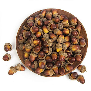 Artificial Acorns 60pcs Lifelike Simulation Acorn with Natural Cap Small Lifelike Acorns Simulation Fruit Props for DIY Crafting Wedding Festival Party Favor