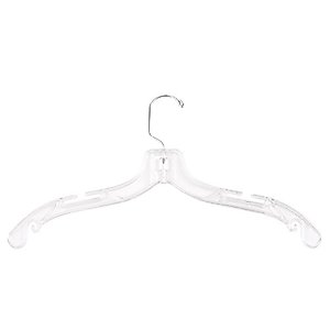 NAHANCO 405 Plastic Shirt/Dress Hanger for Bridal/Formalwear Apparel, Jumbo Weight, 17" - Clear (Pack of 100)
