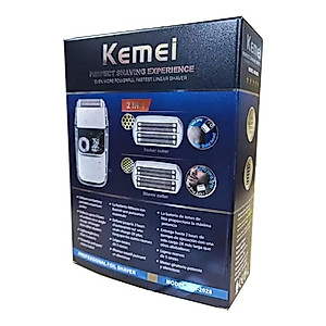 KEMEI Electric Razors for Men, LCD Display Cordless Men's Razors, USB Rechargeable with Pop-up Beard Trimmer Best Worldwide Travel Gift, Model KM 2028, Gold