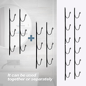 Skybooly 4 Pack Wall Mounted Towel Racks for Bathroom 3 Level Wine Rack Towel Holder Metal Bathroom Towel Storage Shelves Rolled Towel Organizer for Kitchen Bath Hand Towels Washcloths Linens, Black