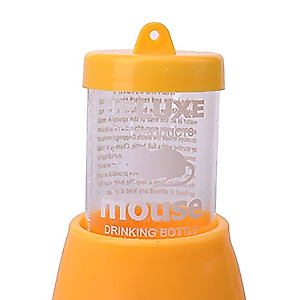 Hypeety Hamster Cage Drinking Water Bottle Parrot Mice Rat Gerbils Water Feeder Bowl (2.8 oz) 1Pcs Random Color (80ML+BASE)