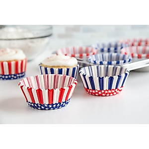 Fox Run Patriotic Bake Cup Set, 3 x 3 x 1.25 inches, Multicolored