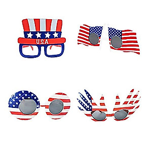 TD.IVES12 Pack American Flag Glasses USA Patriotic Party Sunglasses Masks Cool Shaped Plastic Eyewear for Party Props