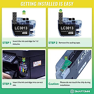S SMARTOMNI LC3013 LC3011 Compatible Ink Cartridge Replacement for Brother LC 3013 LC 3011 Ink Cartridge for Brother MFC-J690DW MFC-J895DW MFC-J491DW MFC-J497DW Color 4-Pack Set (KCMY)