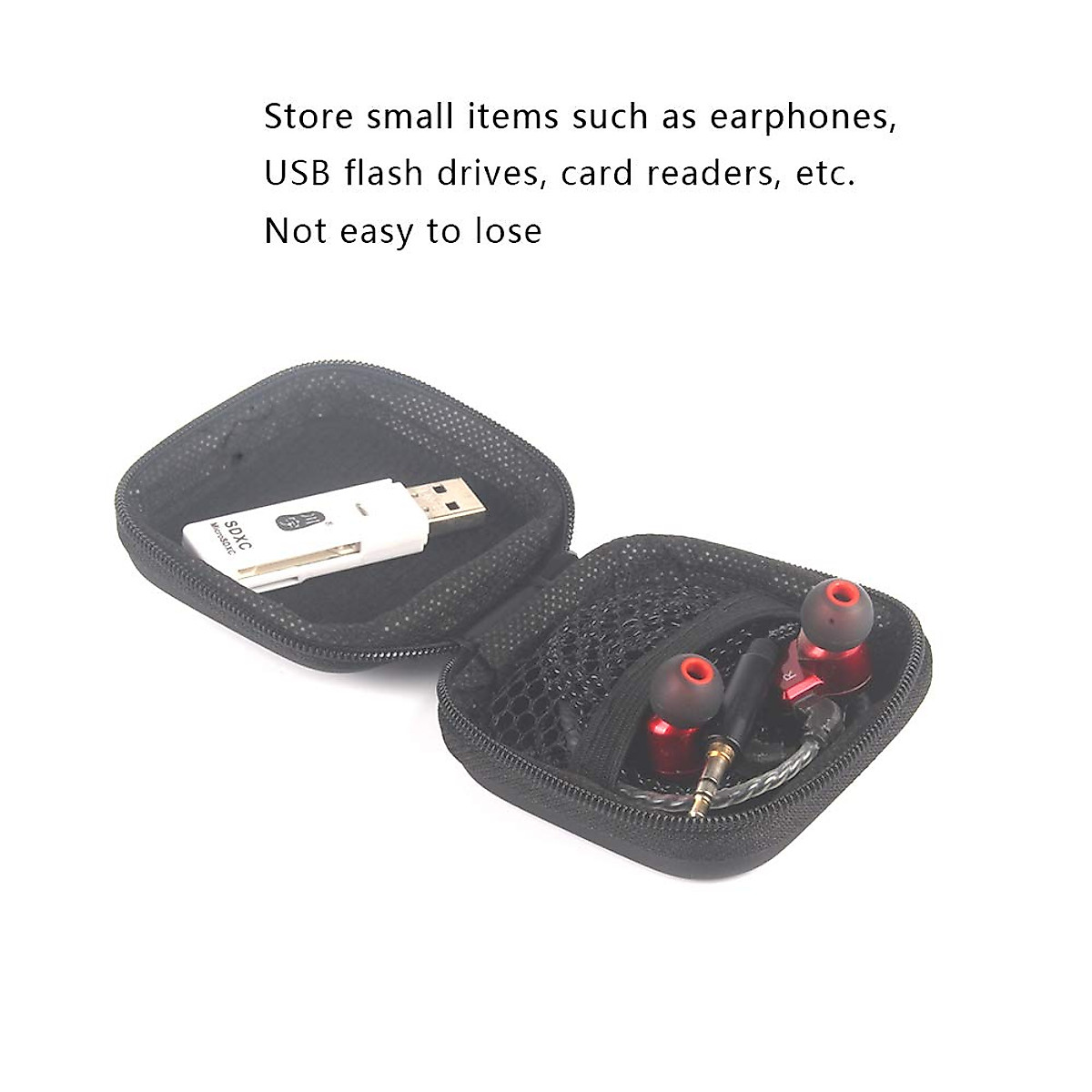 HOTNOW Portable Square Earphone Carrying Case Mini Pouch Storage for Smartphone Earphone Bluetooth Headset Small Storage Bags, 2-Pack