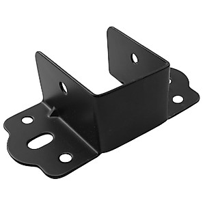 LQ Industrial 2pcs Heavy Duty Bed Rail Fittings Black Bed Frame Brackets Adapter U-Shape Bed Supporters Hardware