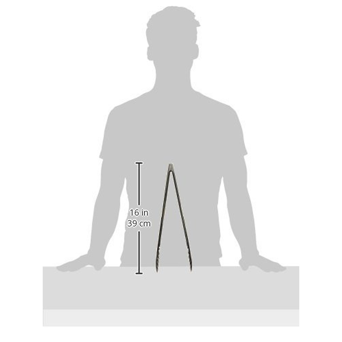 Winco Coiled Spring Extra Heavyweight Stainless Steel Utility Tong, 16-Inch