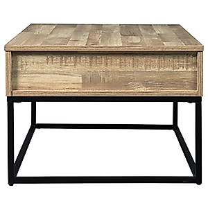 Signature Design by Ashley Gerdanet Rustic Rectangular Lift Top Coffee Table with Storage, Brown & Black