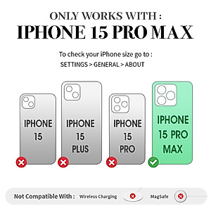 LAMEEKU for iPhone 15 Pro Max Wallet Case, Case with Card Holder, 360°Rotation Ring Kickstand, RFID Blocking Leather Protective Case for Women Men for Apple iPhone 15 Pro Max 6.7'' Beige (2023)