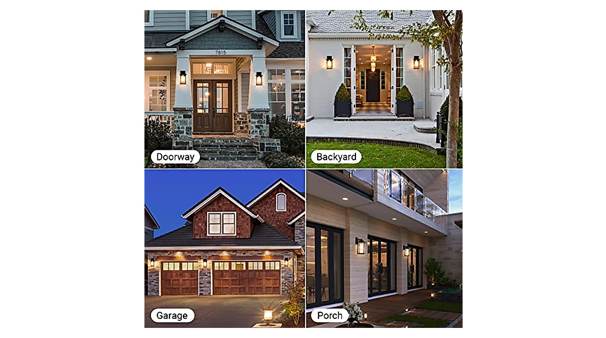 WIHTU Outdoor Porch Lights Fixtures Wall Mount, Dusk to Dawn Outdoor ...