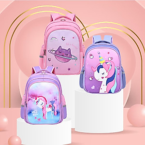 HSD Hope Surged 15.5" Kids Backpacks for Girls Kindergarten Preschool Elementary School Bag Girls Backpack Lightweight Cute Large Capcity