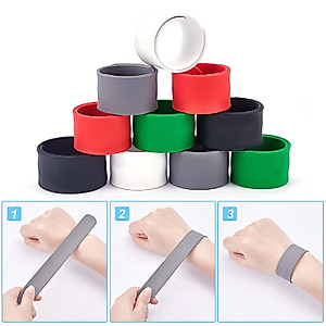 NBEADS 10 Pcs 5 Colors Silicone Covered Metal Strips, 8-1/2" in Length Silicone Flip Wraps Poster Holder Wrapping Paper Holder Stabilizer Slap Bands for Home Office Storage Organization