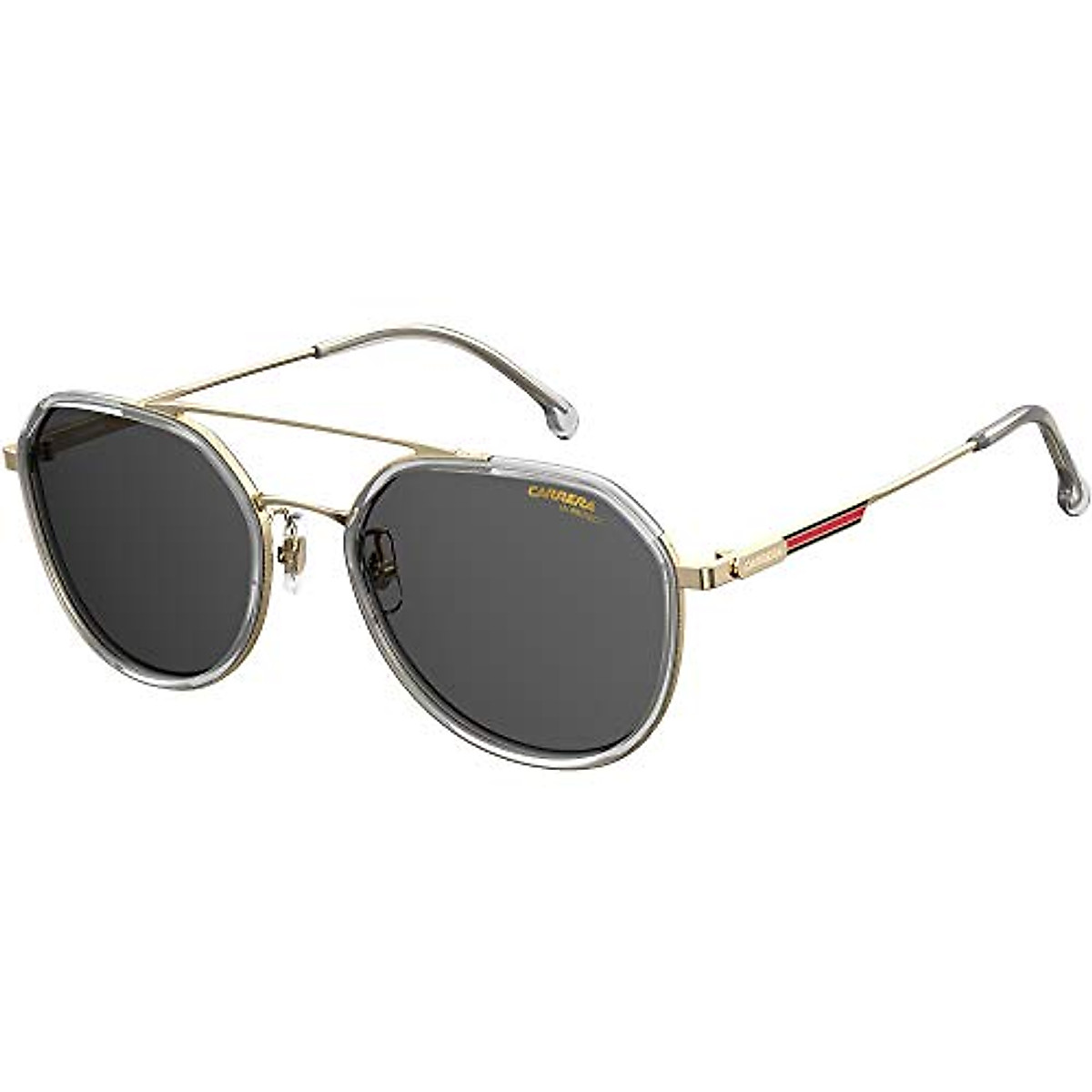 Carrera Men's Casual Round/Oval Sunglasses, Gold Grey, 55