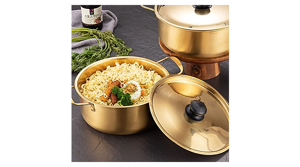 Luxshiny Gold Stainless Steel Noodle Pot - 18cm