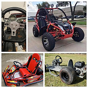 10.5inch/27cm Kart Steering Wheel - 3 Spokes Quick Release Off-Road Cart Steering Wheel Interior With Holes For Go Kart Beach Kart Replacement Vehicle Universal (10.5inch/27cm - Black)