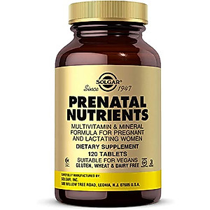 Solgar Prenatal Nutrients, 120 Tablets - Multivitamin & Mineral Formula for Pregnant & Lactating Women - Contains Zinc, Calcium Iron, Folic Acid, Vitamins C & E - Vegan, Gluten Free - 30 Servings