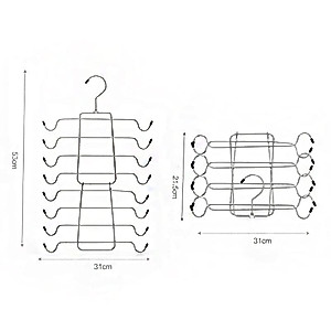 N/A Multi-Layer Magic Trouser Rack Hanger Stainless Steel Folding Rack Tie Rack Bedroom Wardrobe Storage Rack