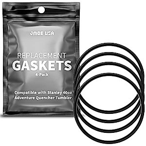 Jmoe USA Lid Gaskets Seals For Stanley 30oz and 40oz Adventure Quencher H2.0 Flowstate Tumblers | 4-Pack | Sealable Bag | Prevent Leaks, Stay Hygenic, BPA-Free Silicone, Food Grade, and Dye Free