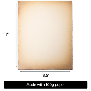 50 Pack Classic Aged Paper | Vintage Stationary Paper | Use for Creating Timeless Writing, Drawing, Sketches, Painting Projects | Ink Jet and Laser Printer Friendly | 8.5 x 11 Inches 50 Sheets