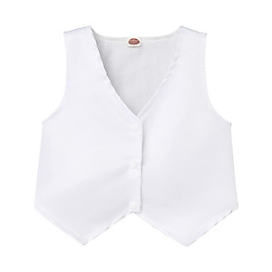 Baptism Christening Outfits for Boys Baby Formal Suit Gentleman Bowtie Romper Vest Shorts Pants White Wedding Tuxedo Outfits 1/2 1st/2nd Birthday Cake Smash Clothes 3PCS Set White 0-6 Months