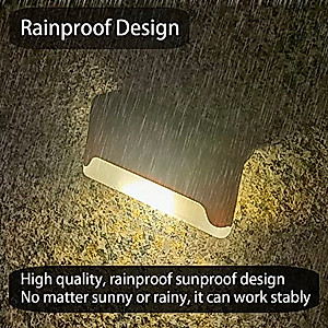 Fakoidat Solar Deck Lights, Outdoor Lighting Outside Step Lights Rainproof Backyard Decor for Garden Post Fence Stairs Backyard Railing Pool Patio Pathway Outside 16 Pack