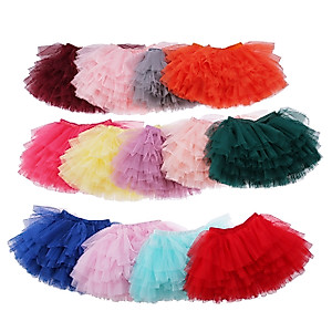 elamccor Baby Girls' Tutu Skirt Toddler 6 Layered Tulle Tutus 1-8T Black