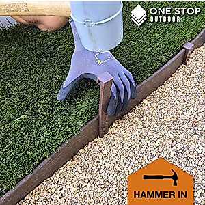 One Stop Outdoor USA Made (50 Pack) Brown Nylon Landscape Edging Anchoring Plastic Ground Stakes, 10-Inch Length Brown Garden Edging Spikes - (Fits Most Brands EasyFlex Dimex Proflex) (50)